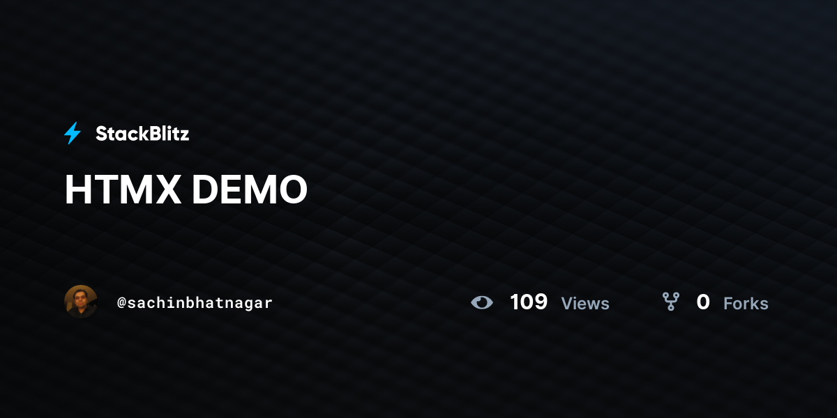 HTMX DEMO - StackBlitz