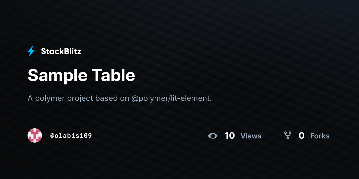 Sample Table - StackBlitz