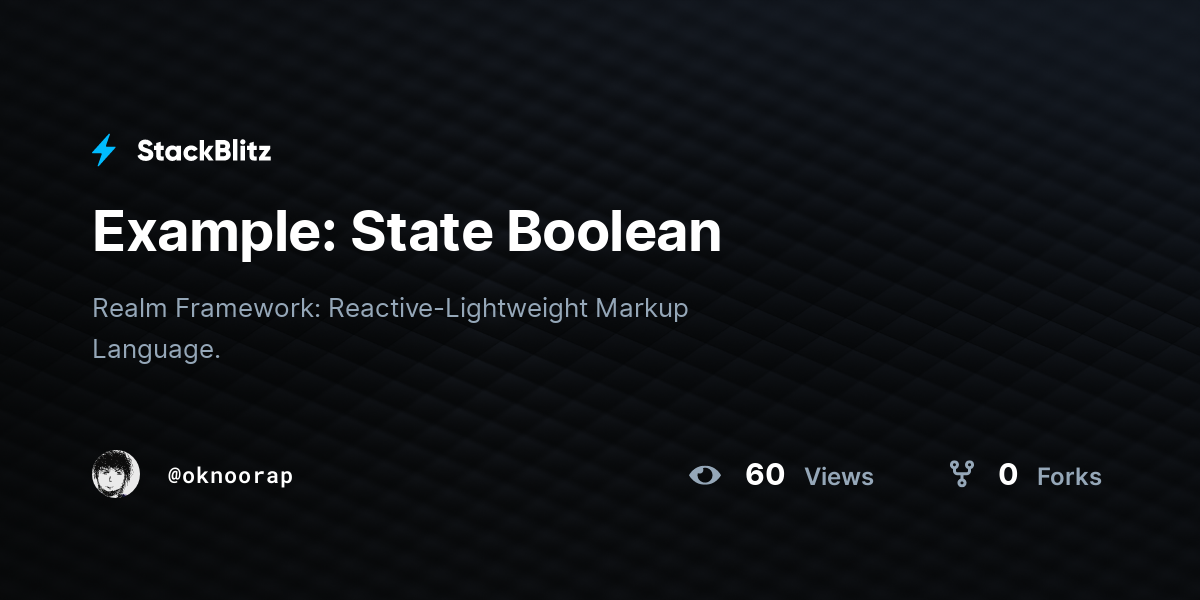 Example: State Boolean - StackBlitz