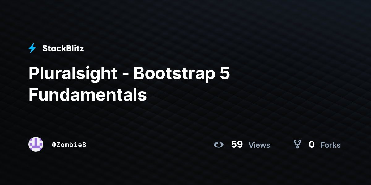 Pluralsight - Bootstrap 5 Fundamentals - StackBlitz