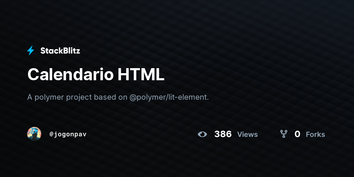 Calendario HTML - StackBlitz