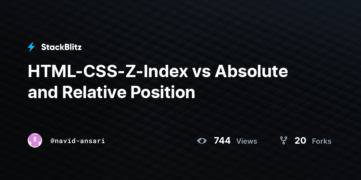 Html Css Z Index Vs Absolute And Relative Position Stackblitz 2322