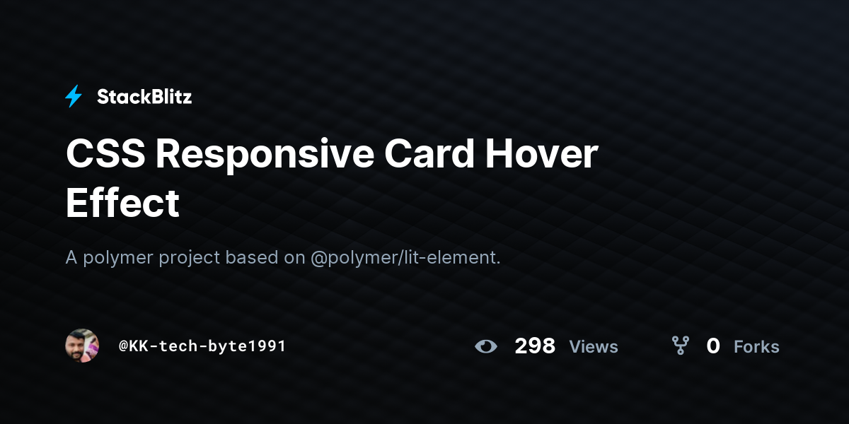 CSS Responsive Card Hover Effect - StackBlitz