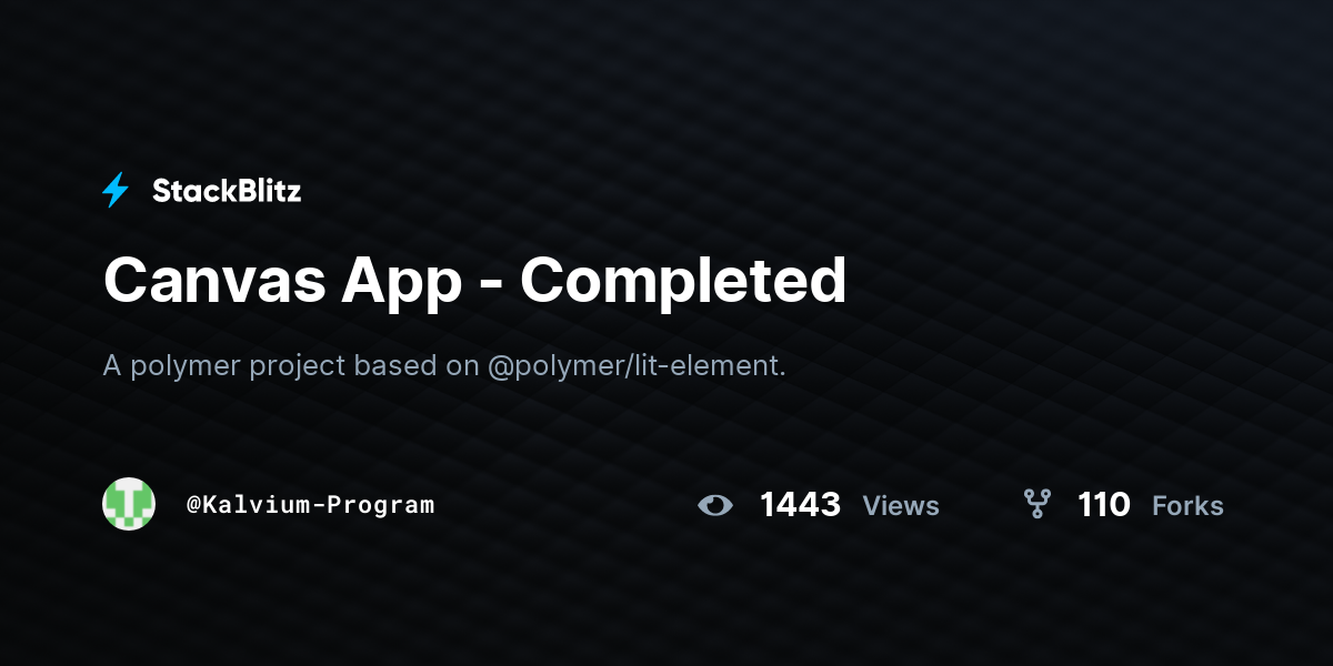 Canvas App - Completed - StackBlitz