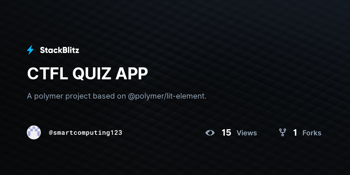 CTFL QUIZ APP - StackBlitz
