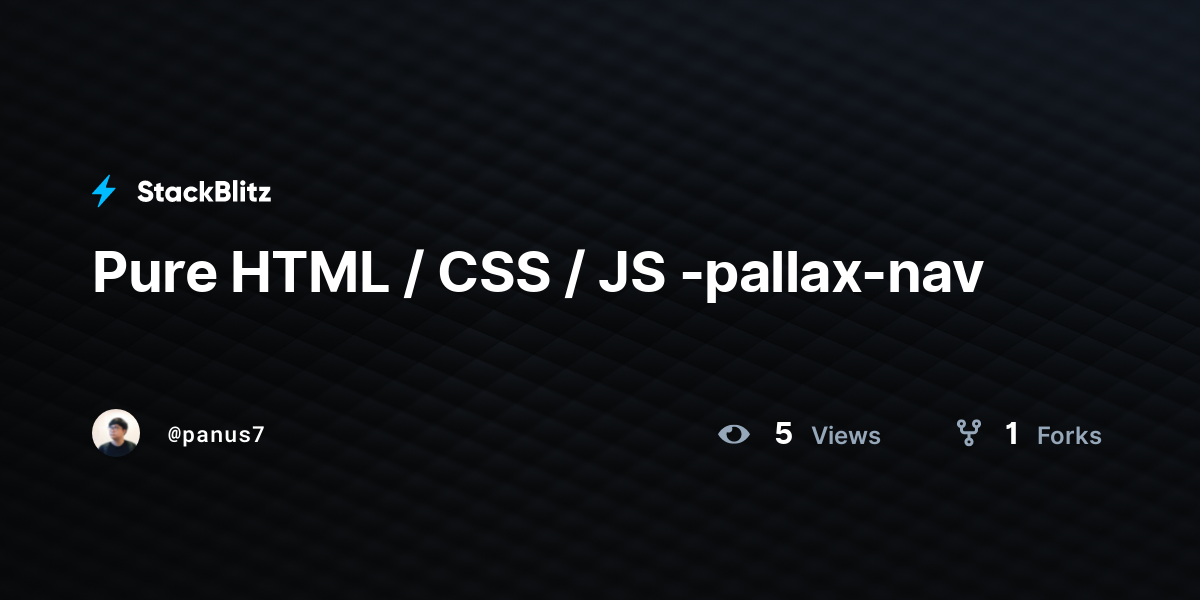 Pure Html Css Js Pallax Nav Stackblitz