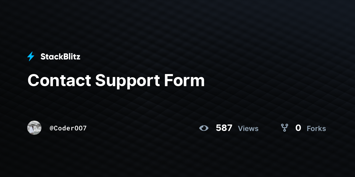 Contact Support Form - StackBlitz