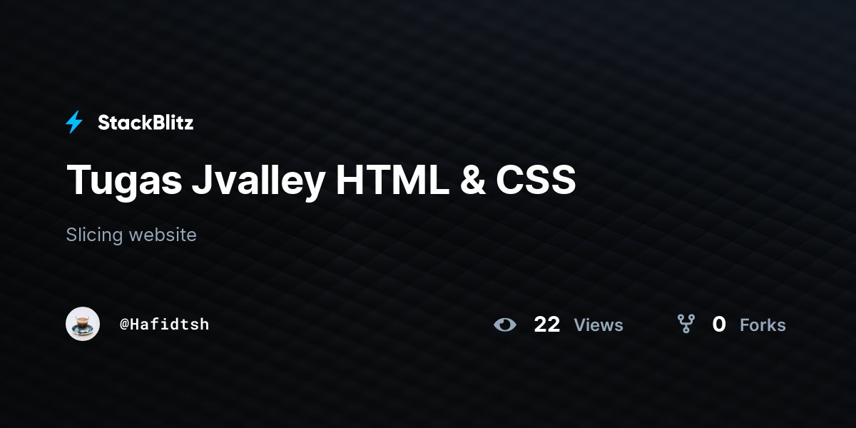 Tugas Jvalley HTML & CSS - StackBlitz