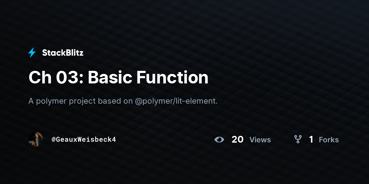 Ch 03: Basic Function - StackBlitz