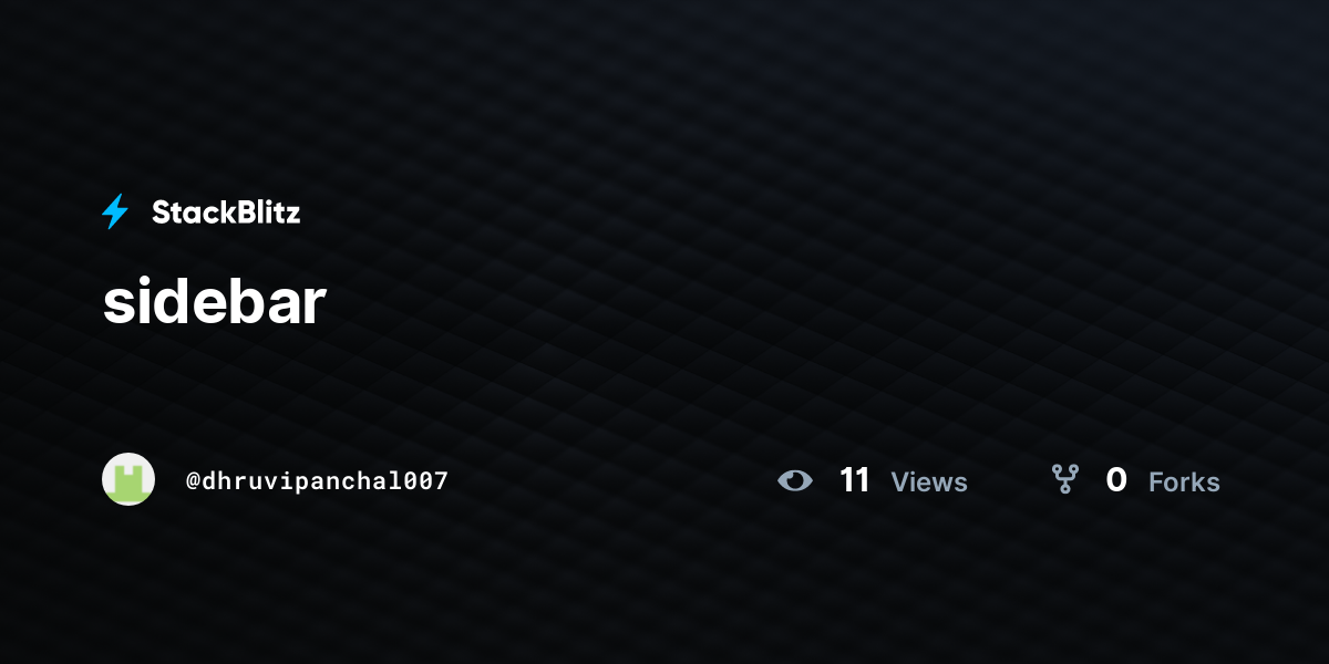 sidebar - StackBlitz