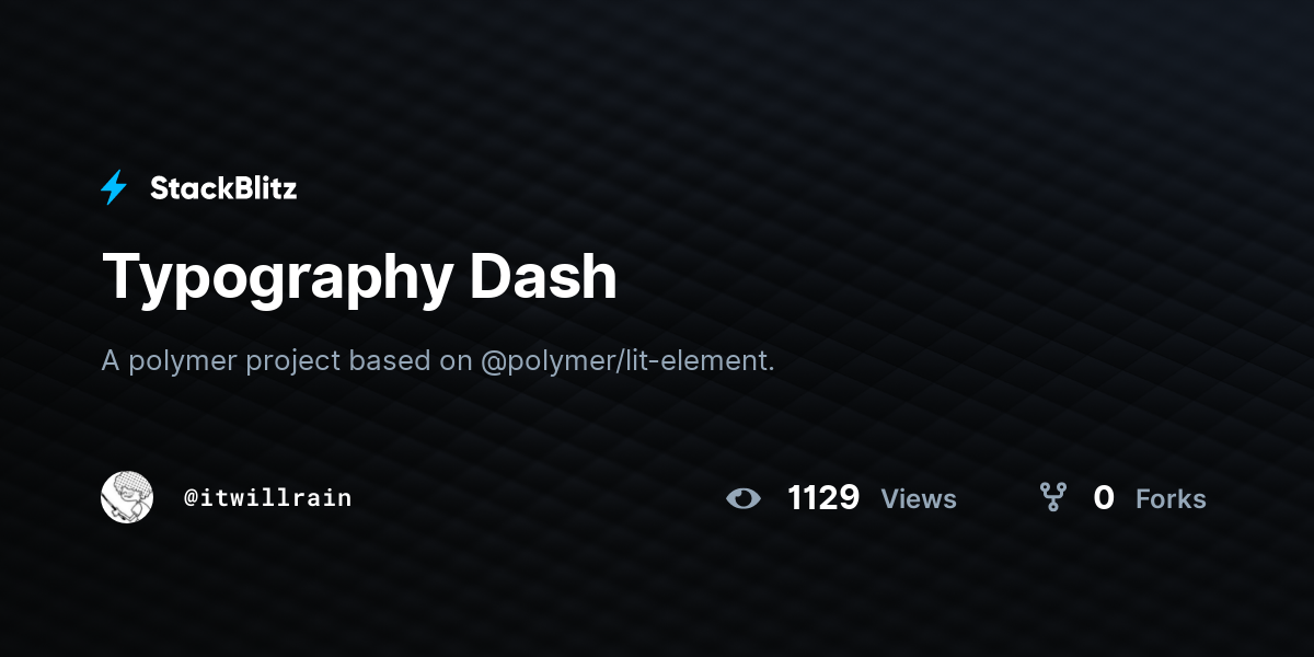 Typography Dash - StackBlitz