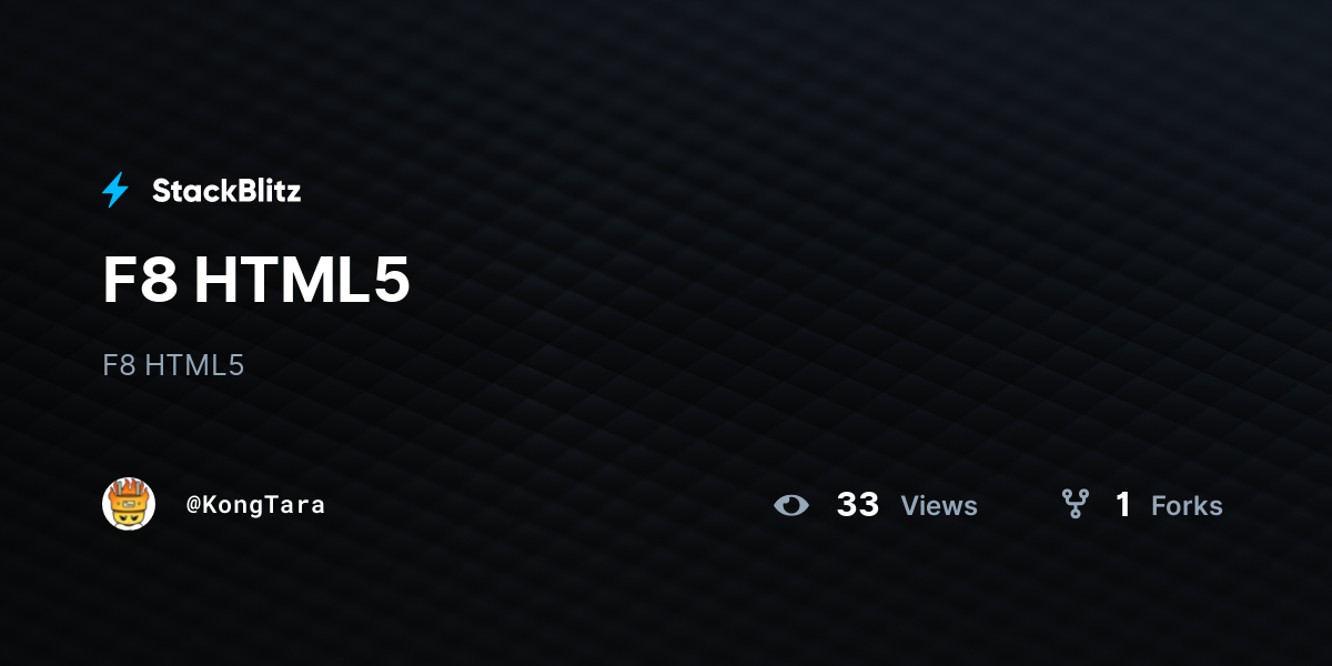 F8 HTML5 - StackBlitz
