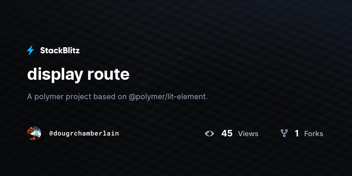 display route - StackBlitz