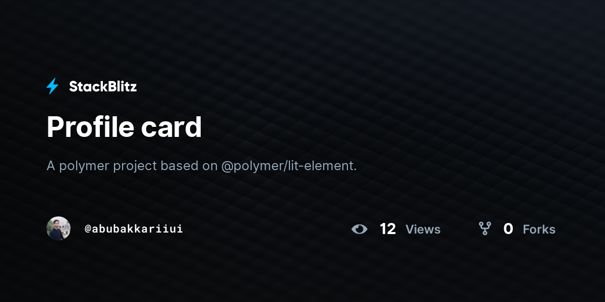 Profile card - StackBlitz