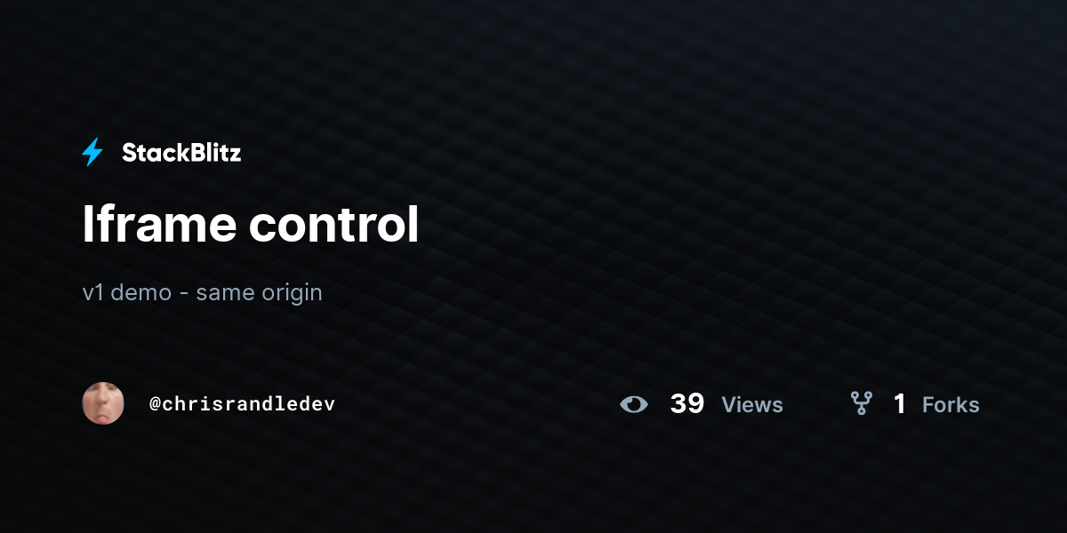Iframe control - StackBlitz