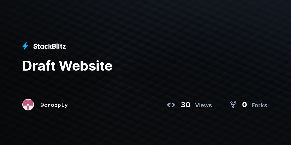Draft Website - StackBlitz