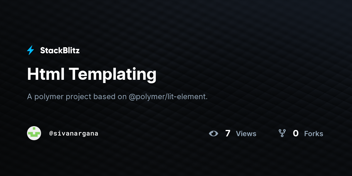 Html Templating - StackBlitz