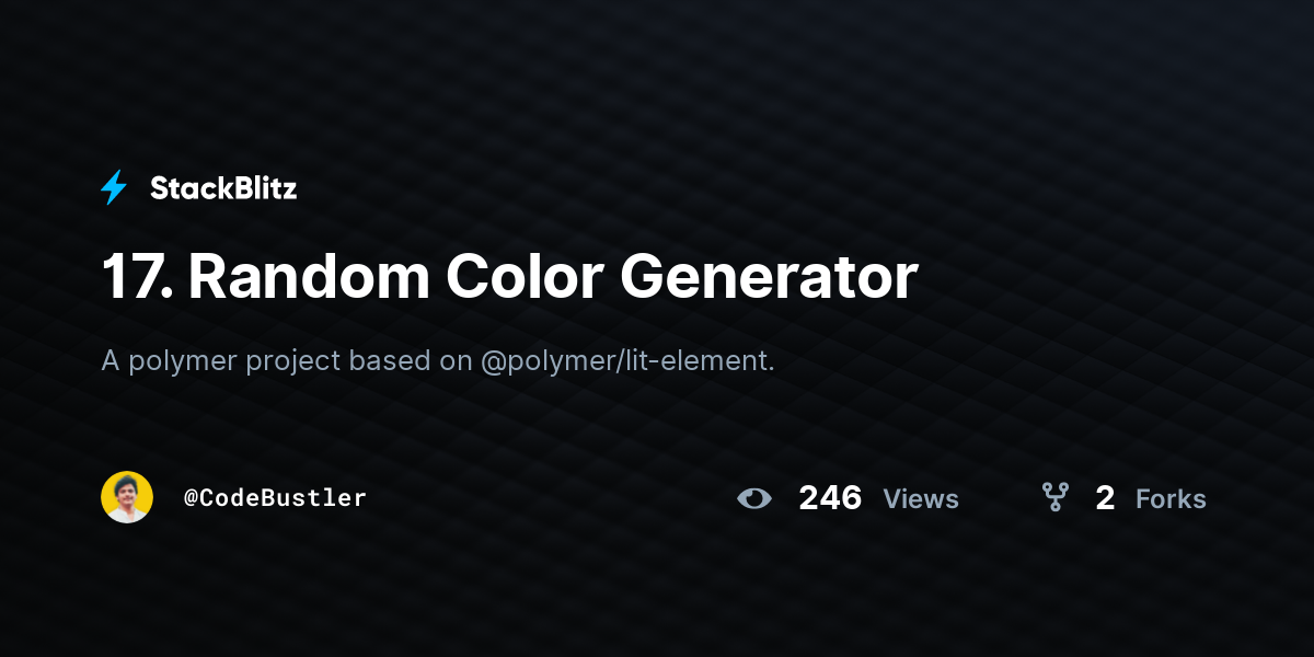 17. Random Color Generator - StackBlitz