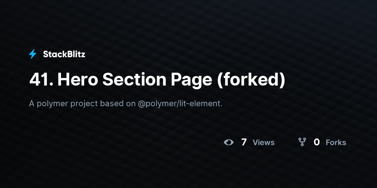 41. Hero Section Page (forked) - StackBlitz