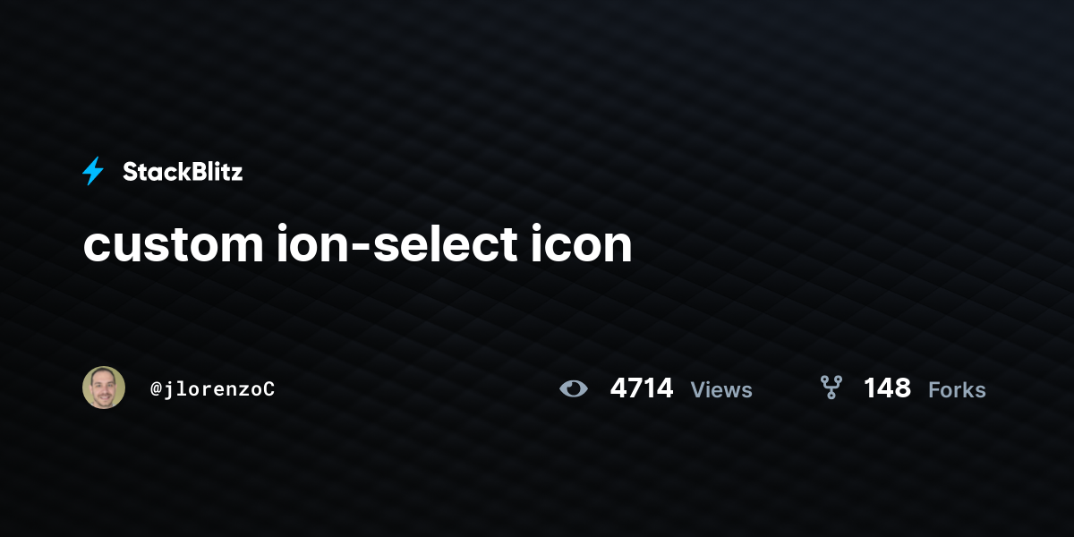 custom ion-select icon - StackBlitz