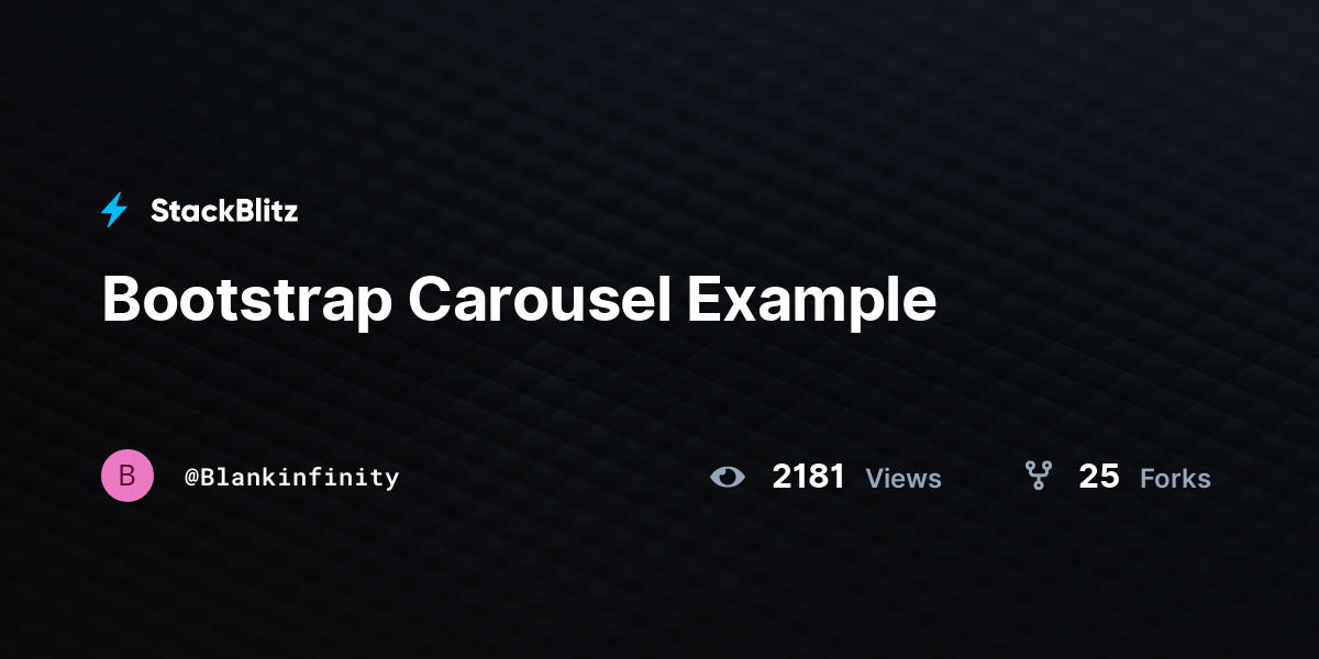 Bootstrap Carousel Example - StackBlitz