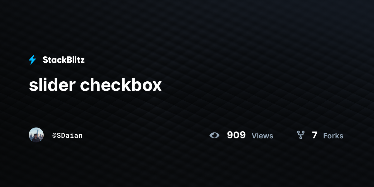 slider checkbox - StackBlitz