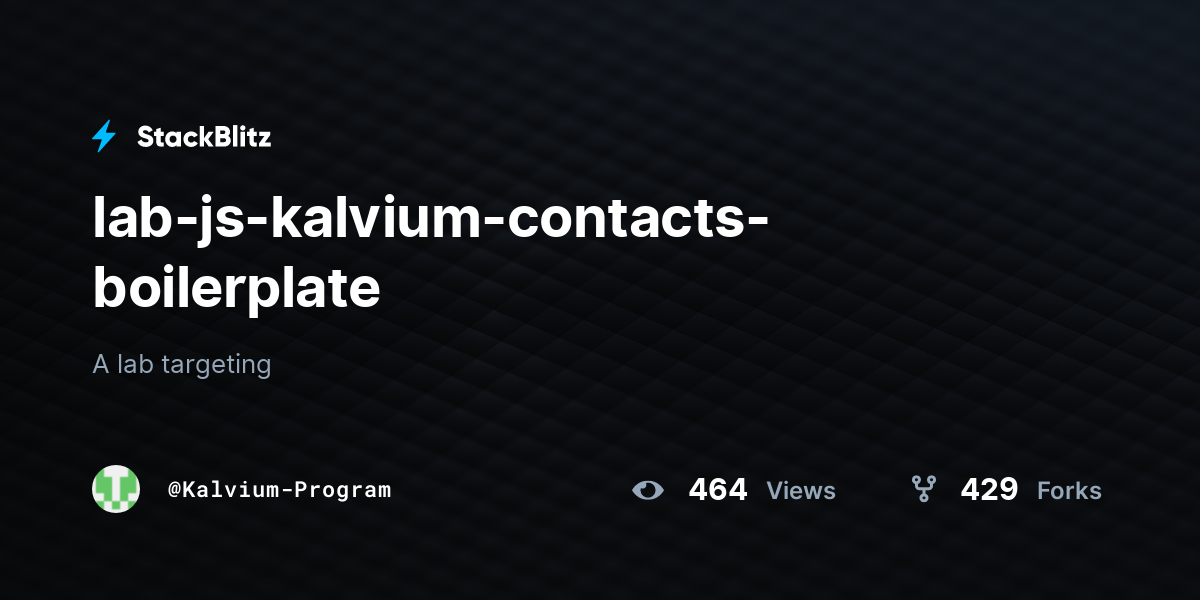lab-js-kalvium-contacts-boilerplate - StackBlitz
