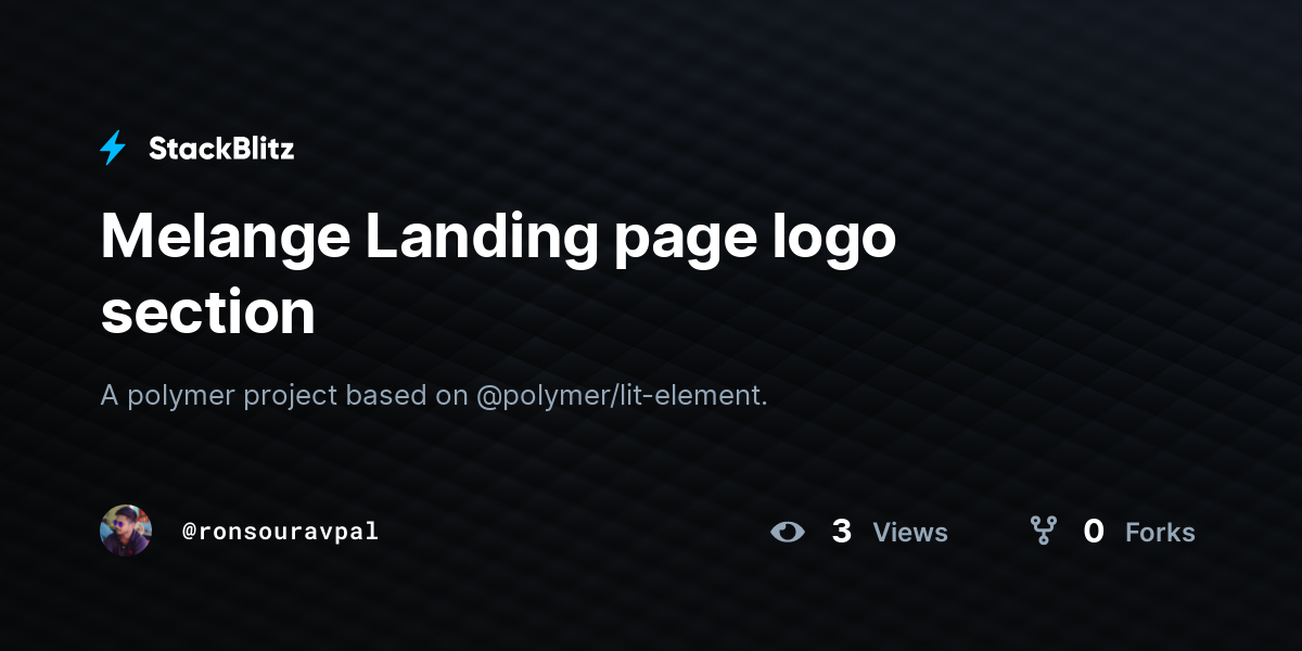 Melange Landing page logo section - StackBlitz