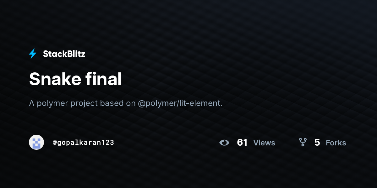 Snake final - StackBlitz