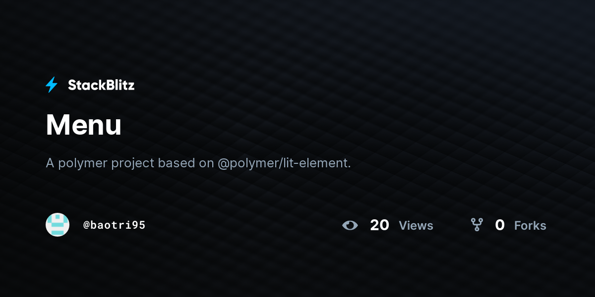 Menu - StackBlitz