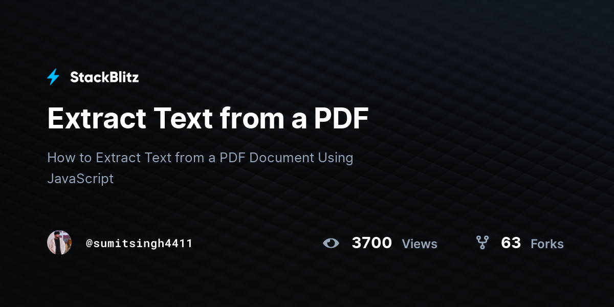 Extract Text from a PDF - StackBlitz