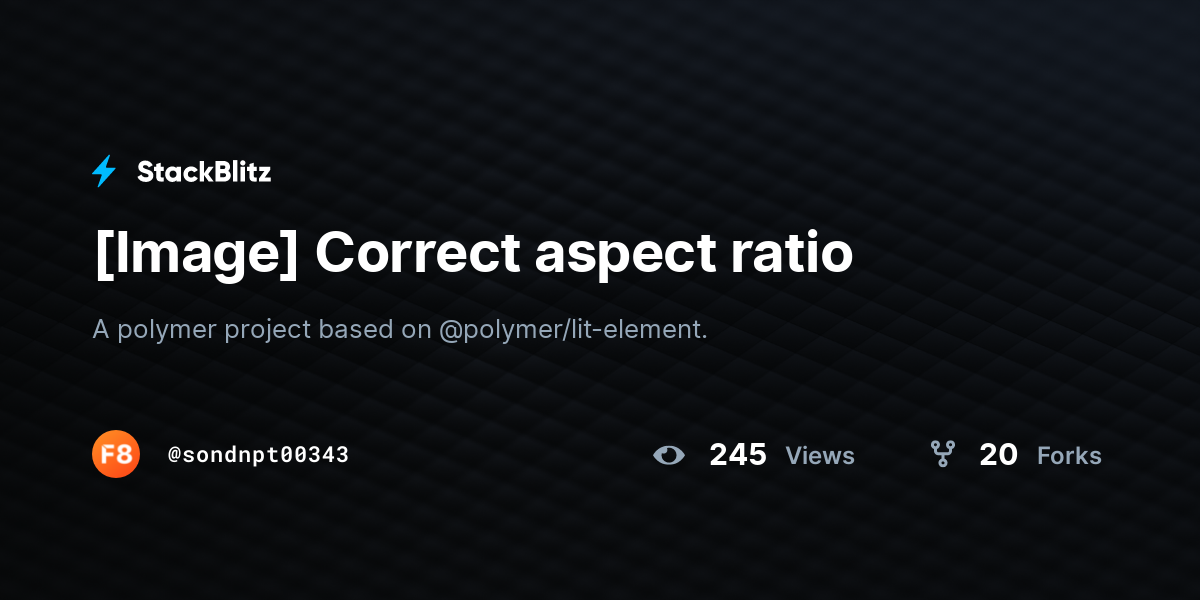 [Image] Correct aspect ratio - StackBlitz
