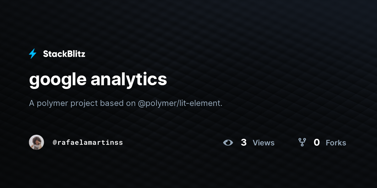 google analytics - StackBlitz