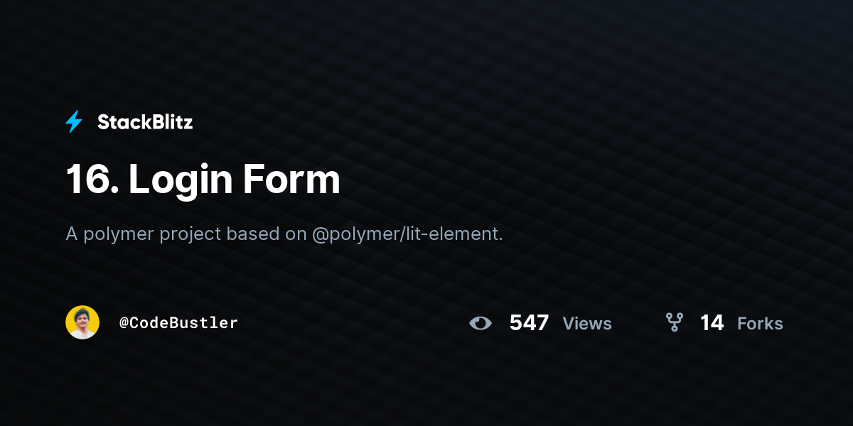 16. Login Form - StackBlitz