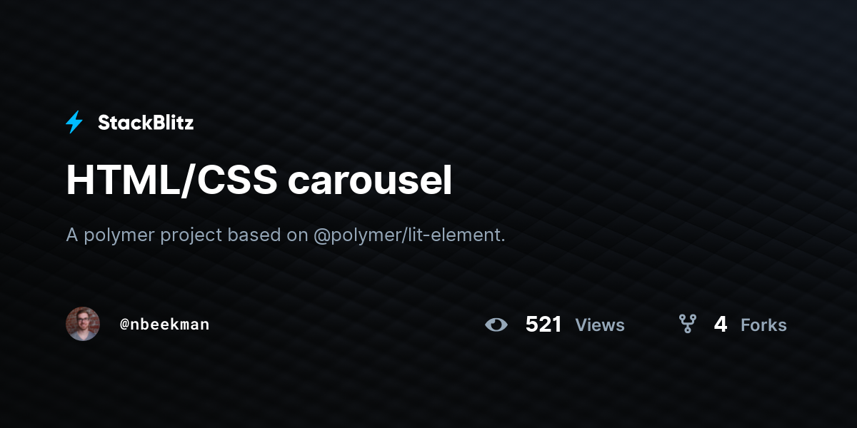 HTML/CSS carousel - StackBlitz