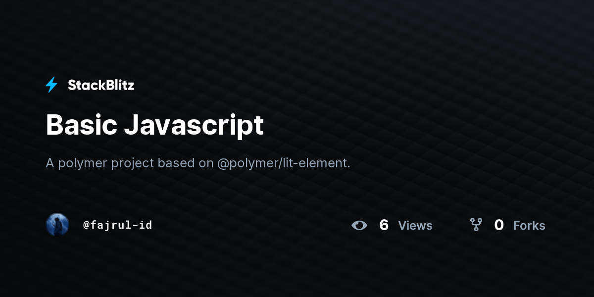 Basic Javascript - StackBlitz