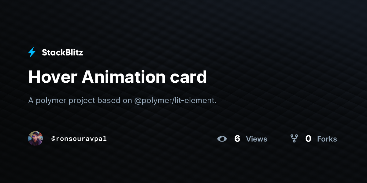 Hover Animation card - StackBlitz