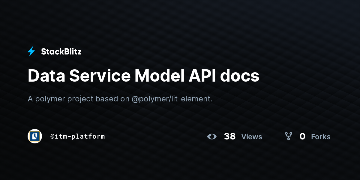 Data Service Model API docs - StackBlitz