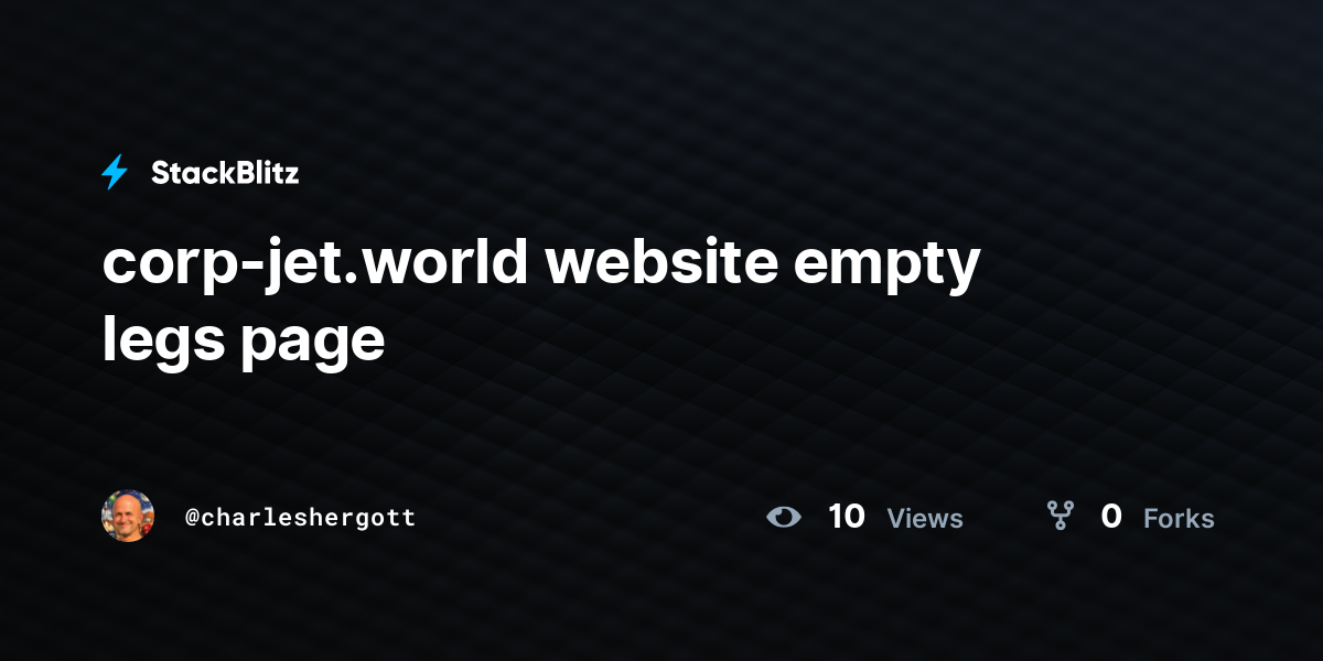 corp-jet.world website empty legs page - StackBlitz