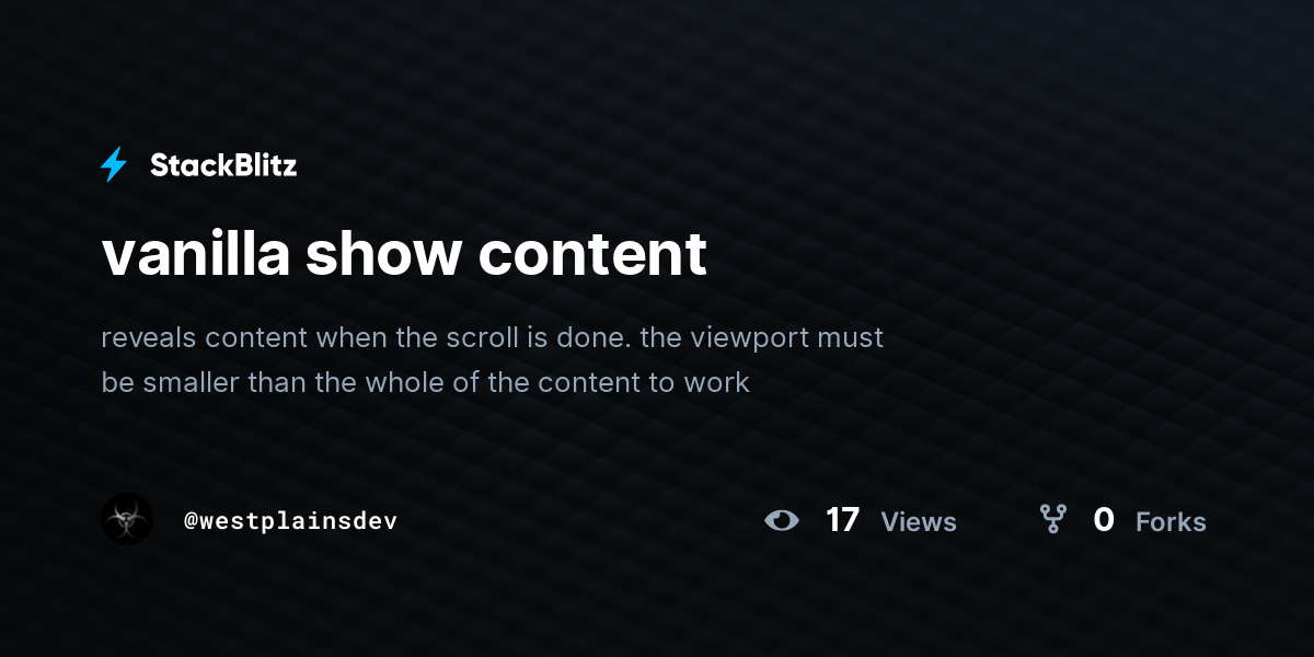 vanilla show content - StackBlitz
