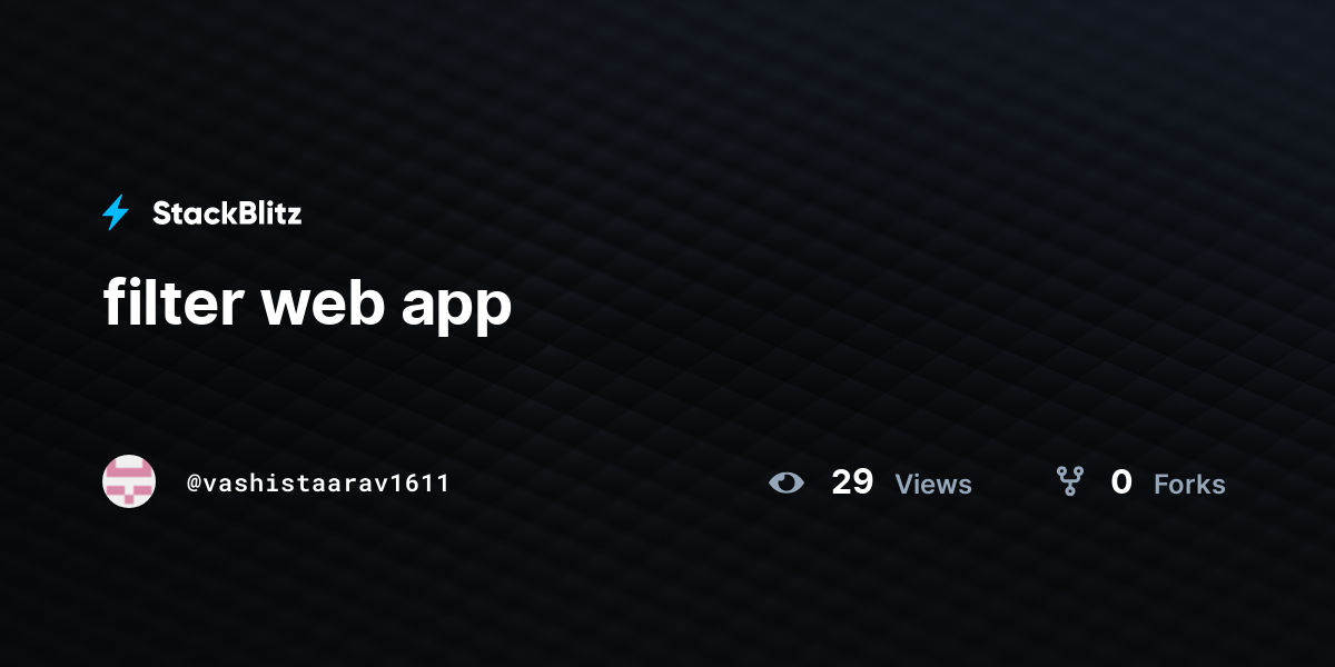 filter web app - StackBlitz