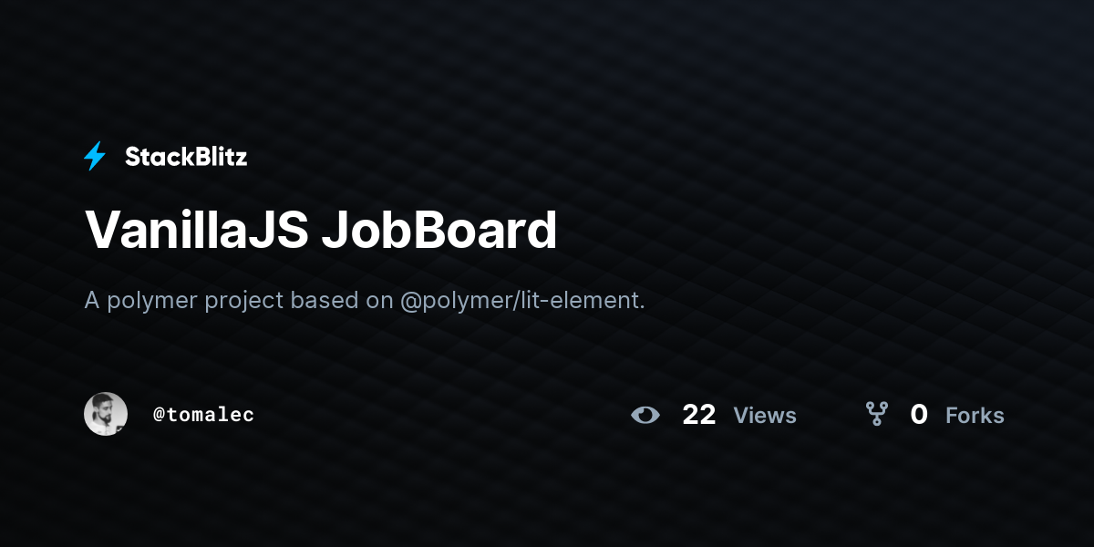 VanillaJS JobBoard - StackBlitz VanillaJS JobBoard - StackBlitz