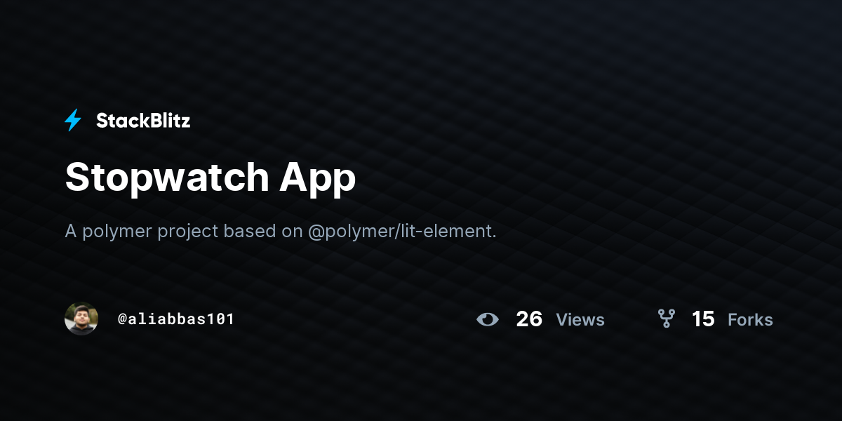 Stopwatch App - StackBlitz