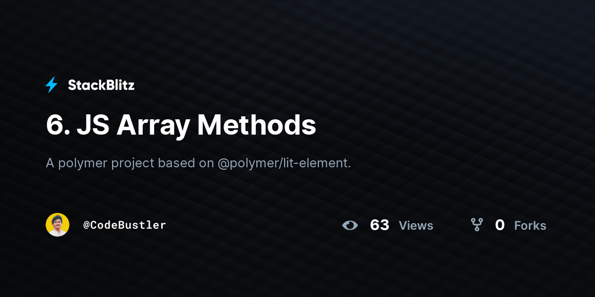 6. JS Array Methods - StackBlitz