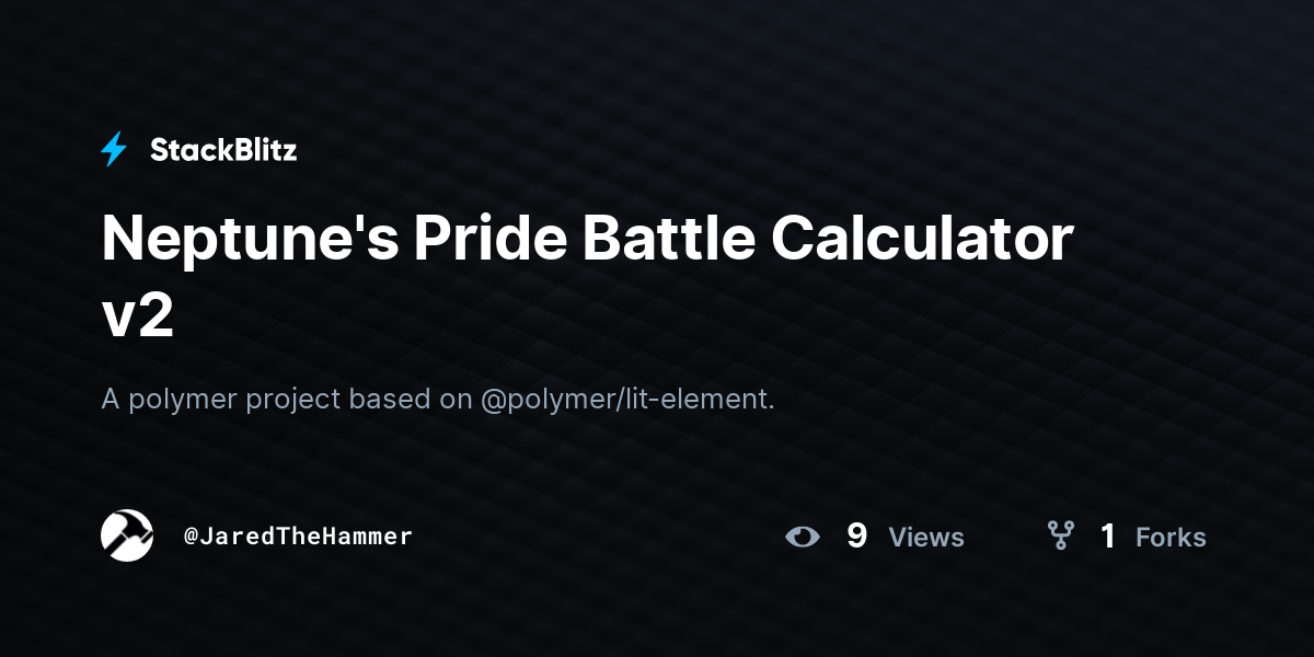 Neptune's Pride Battle Calculator v2 - StackBlitz