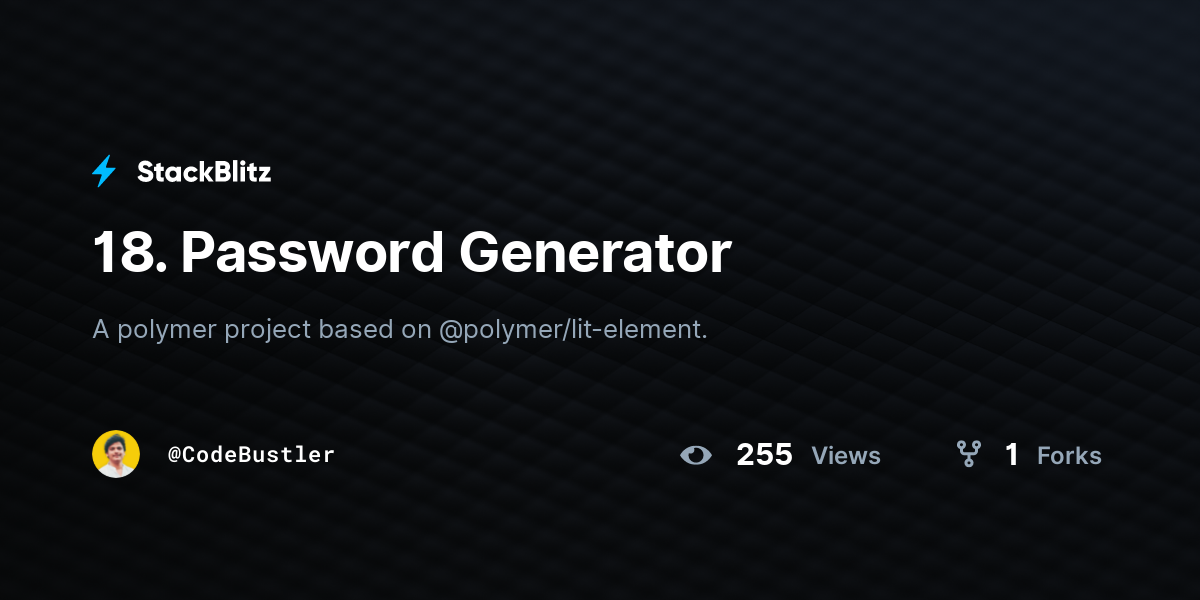 18. Password Generator - StackBlitz