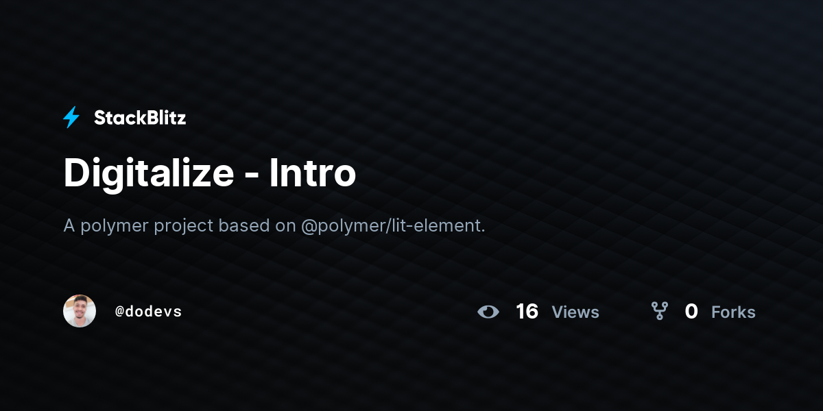 Digitalize - Intro - StackBlitz