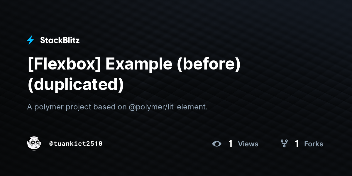[Flexbox] Example (before) (duplicated) - StackBlitz