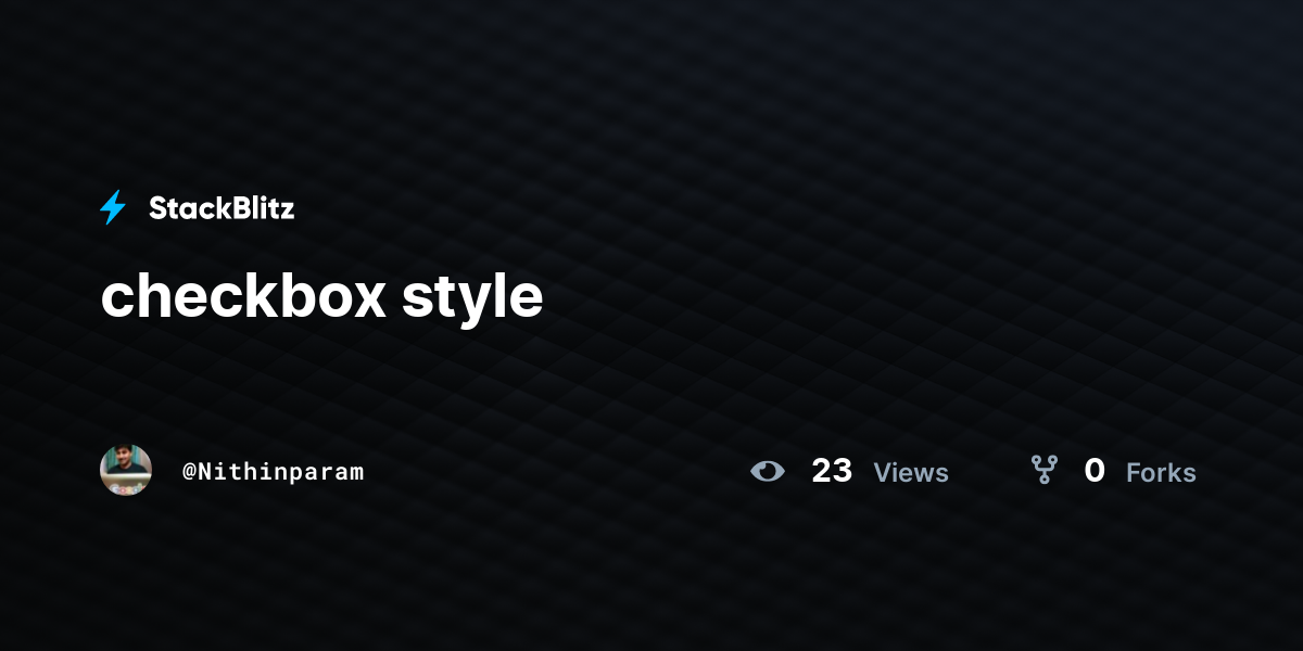 checkbox style - StackBlitz