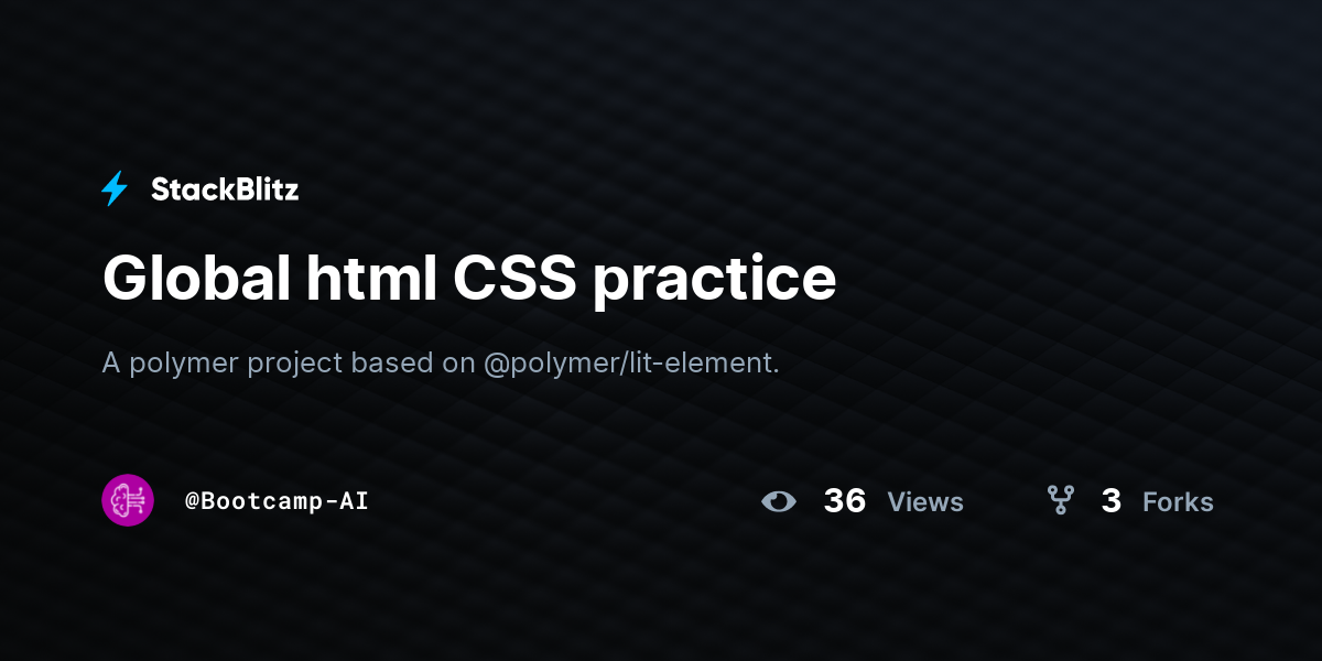 Global html CSS practice - StackBlitz